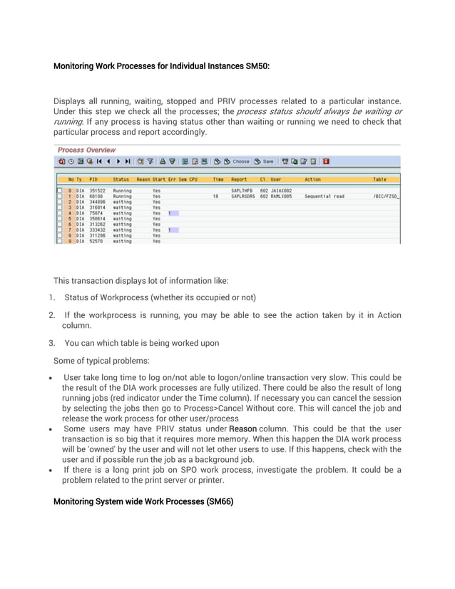 Step by step SAP ABAP system monitoring. | PDF