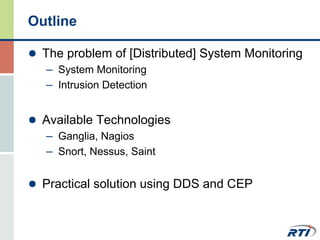 System monitoring and network intrusion using DDS and CEP | PPT