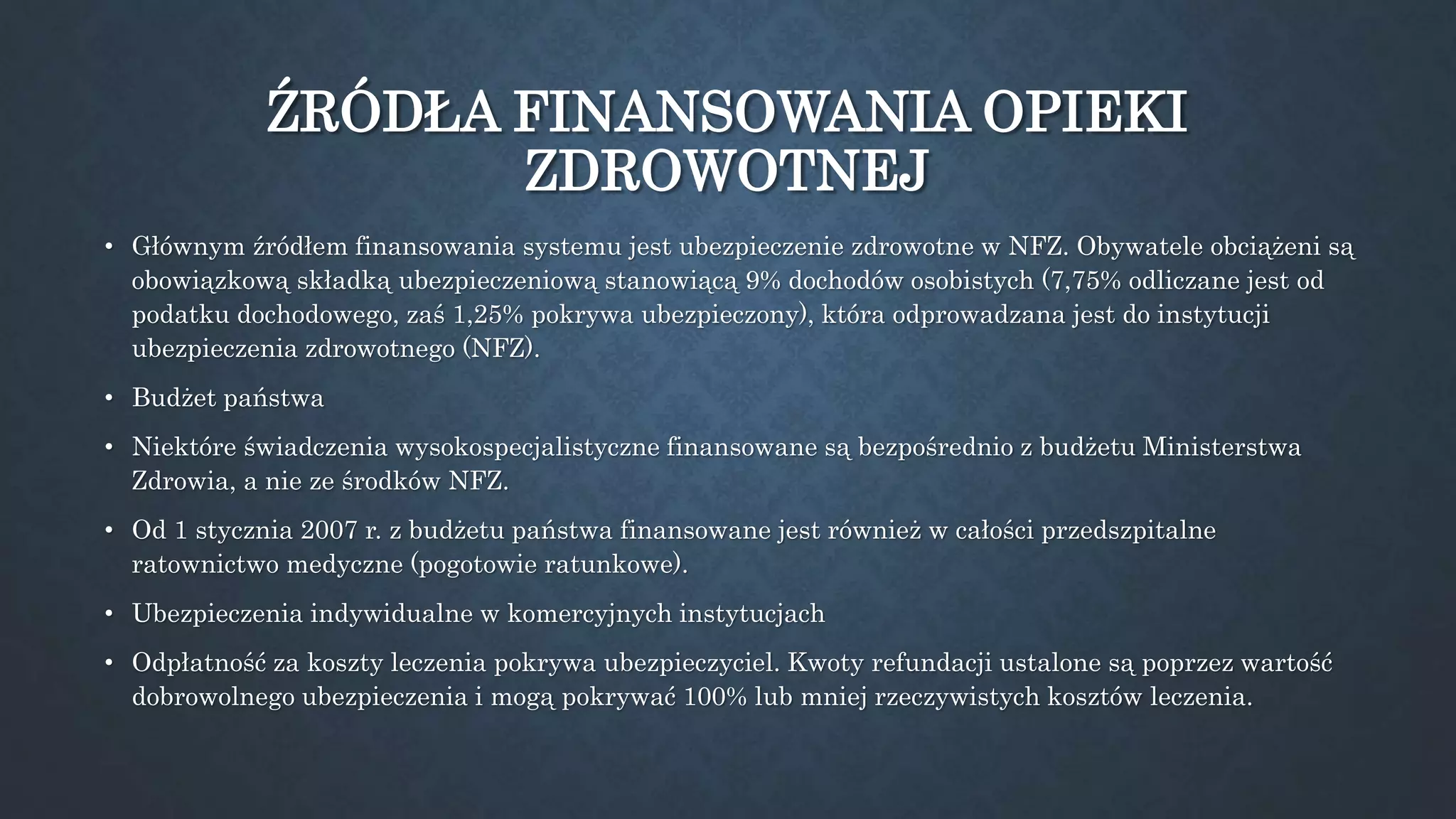 System ochrony zdrowia w polsce ok. 1 | PPTX