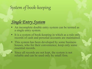 System of book keeping | PPTX