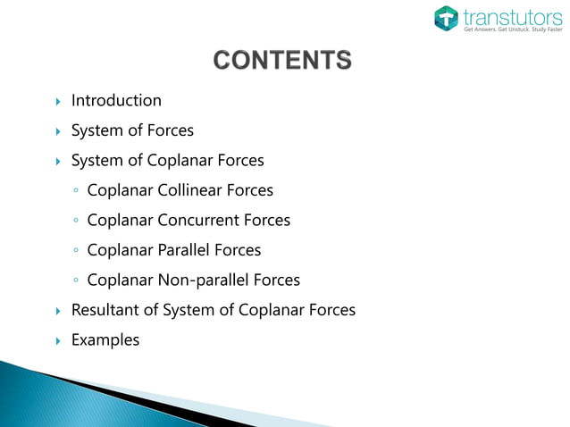 System Of Coplanar Forces | Mechanical Engineering | PPTX | Physics | Science