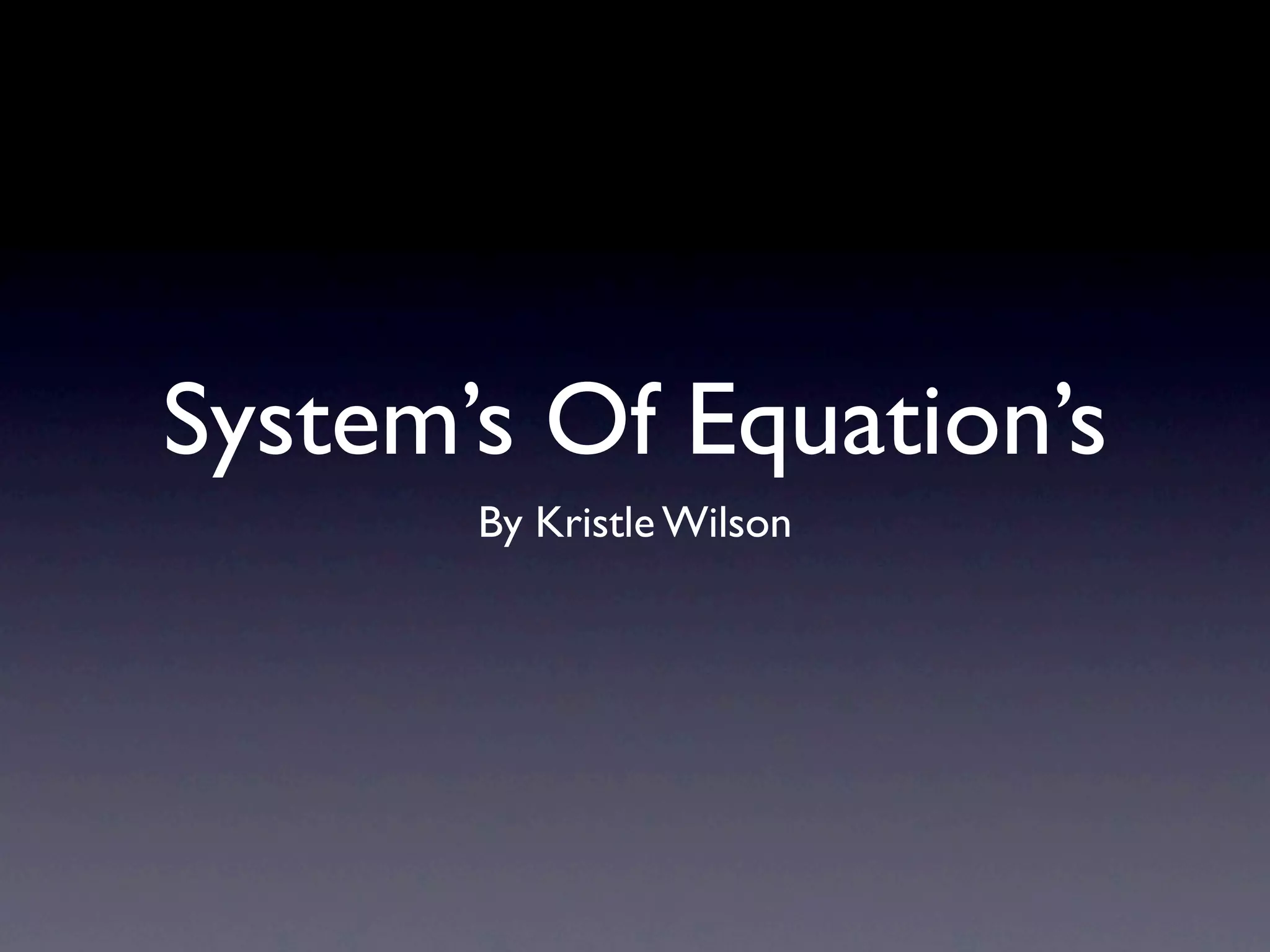 System of equations | KEY
