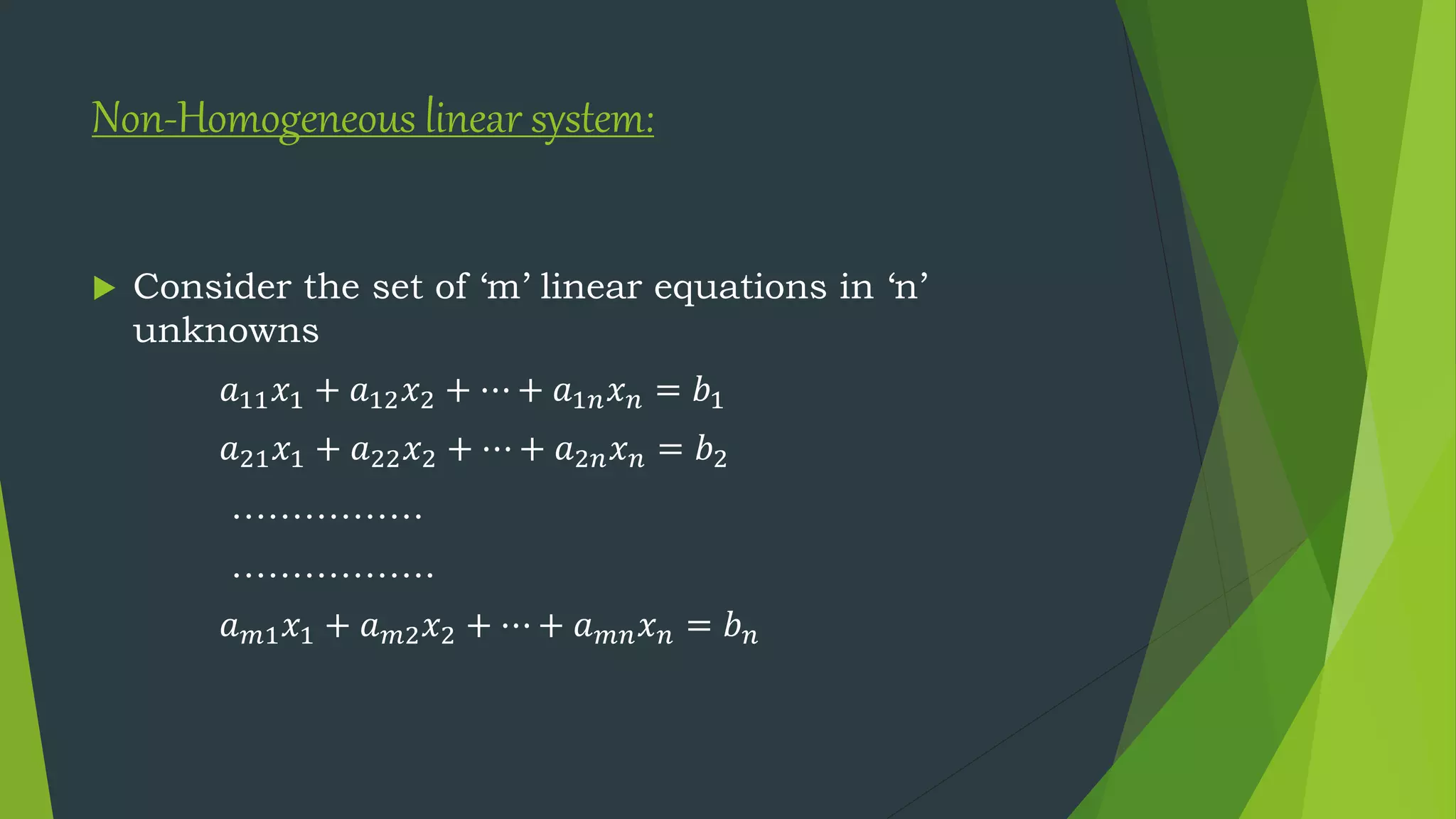 System Of Homogeneous And Non Homogeneous Equations Ppt Nadi Pptx