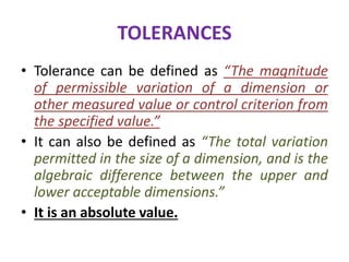 System of Limits, Fits, Tolerance and Gauging | PPTX
