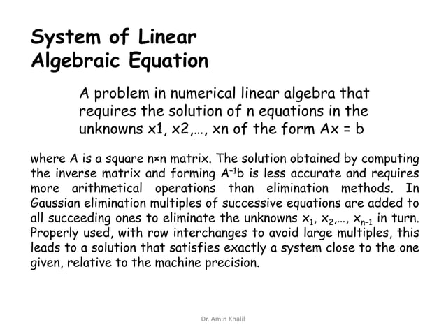 Math Geophysics-system of linear algebraic equations | PPTX