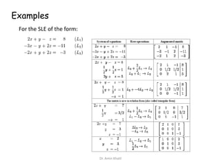 Linear Algebra Equations