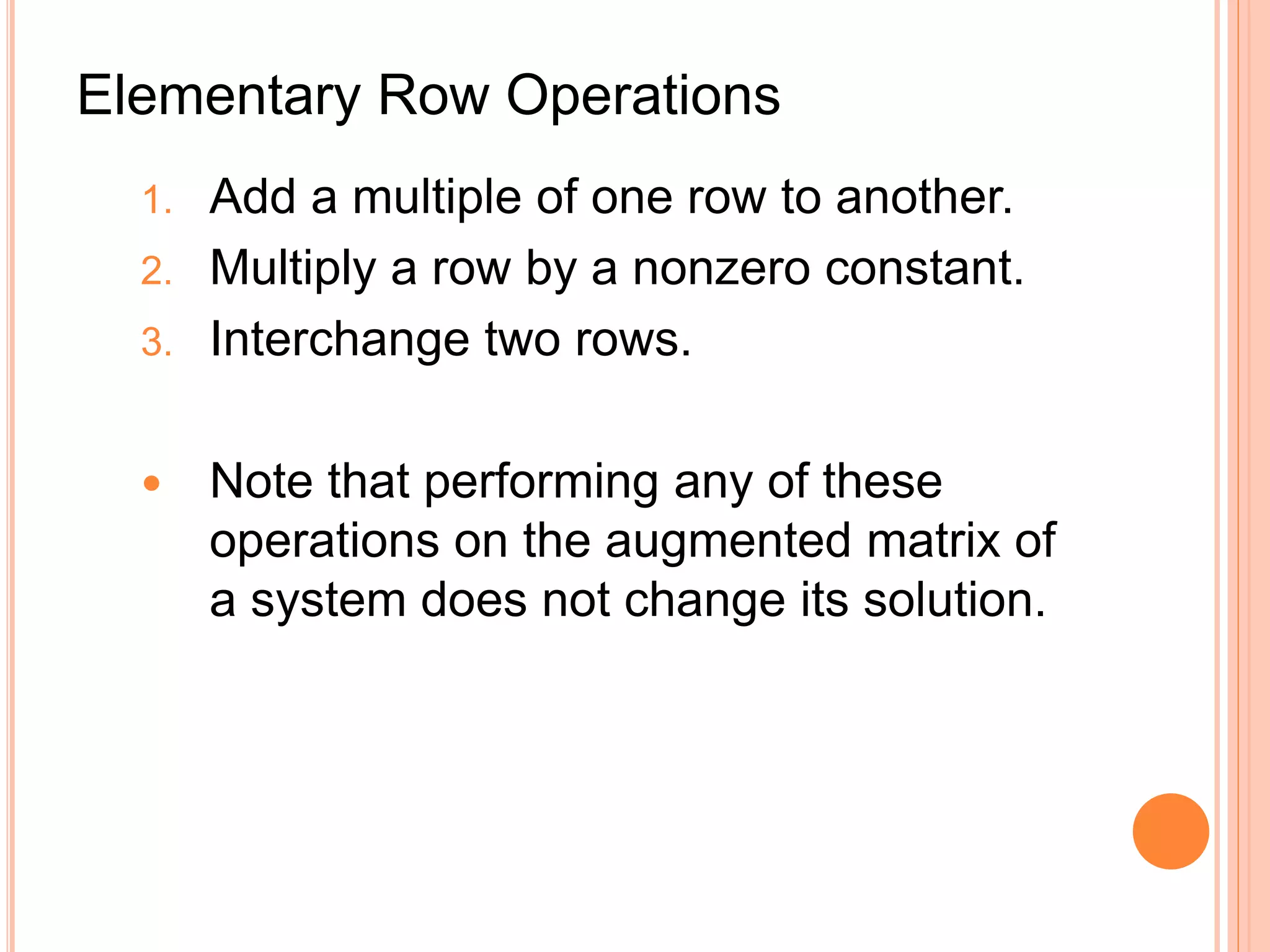System of linear equation and matrices | PPT