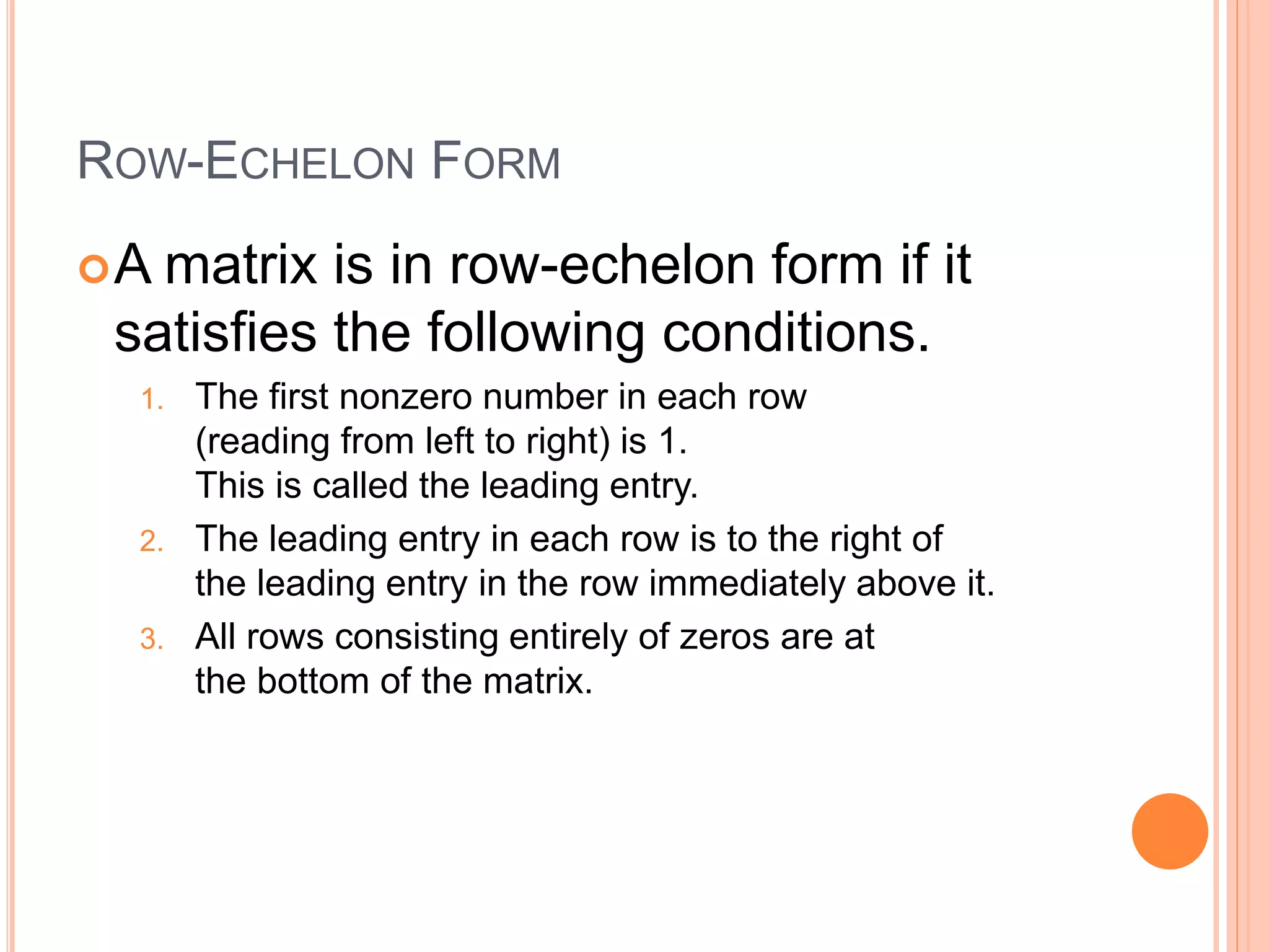 System of linear equation and matrices | PPT