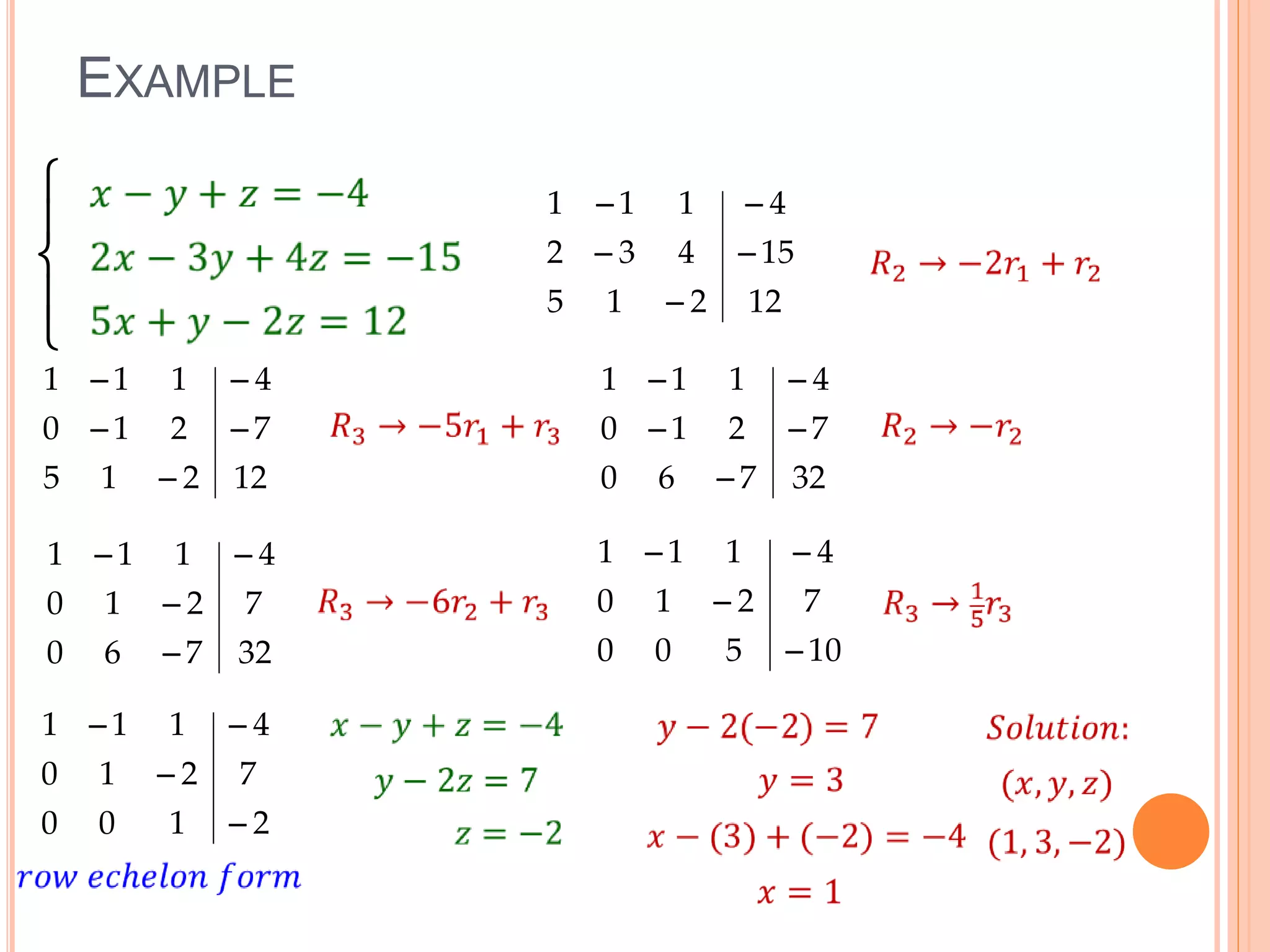 System of linear equation and matrices | PPT | Physics | Science