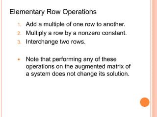 System of linear equation and matrices | PPT