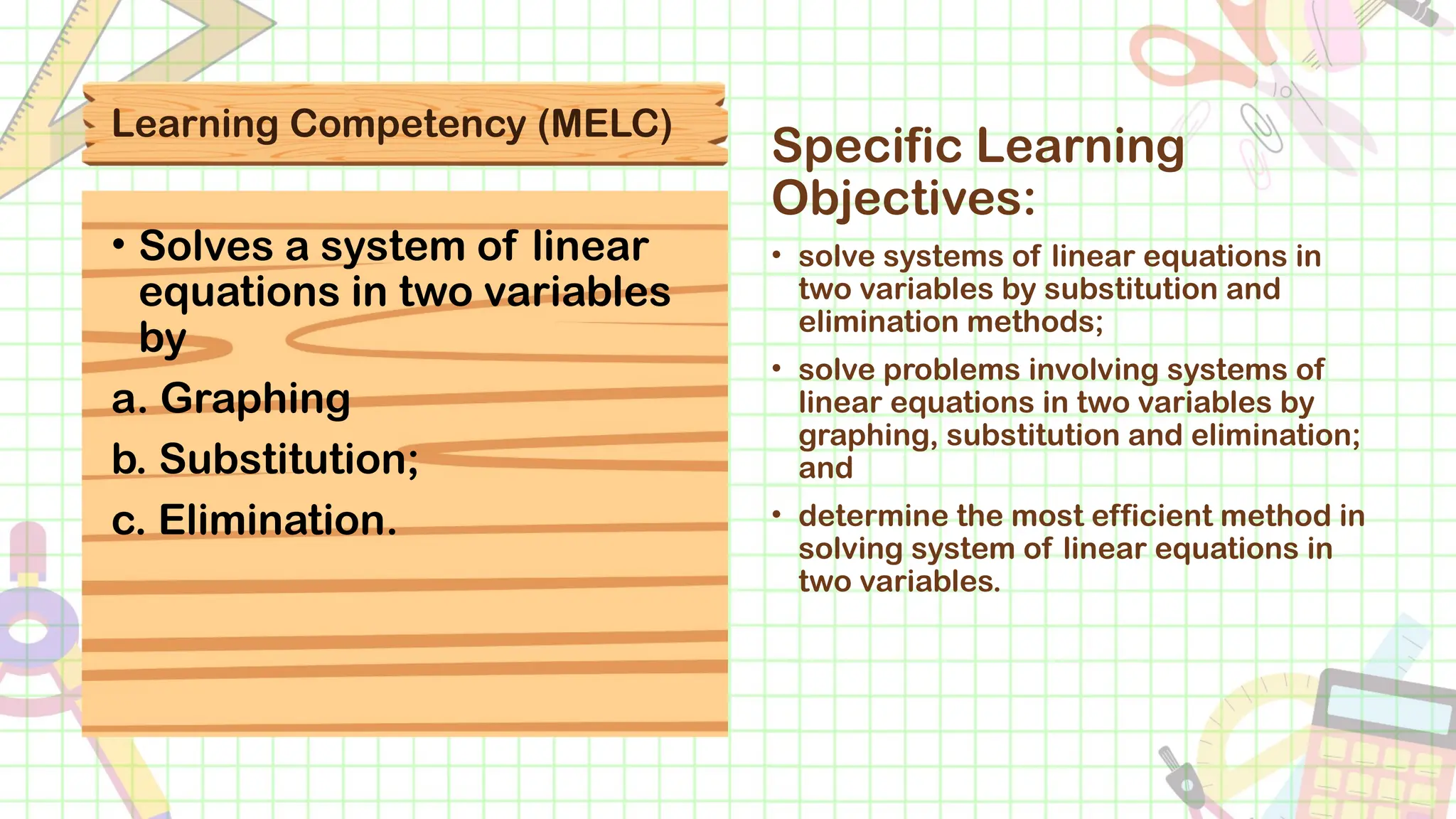 System Of Linear Equation In Two Variables Cot Pptx
