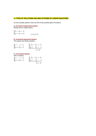 System of linear equations 2 eso | DOC | Physics | Science