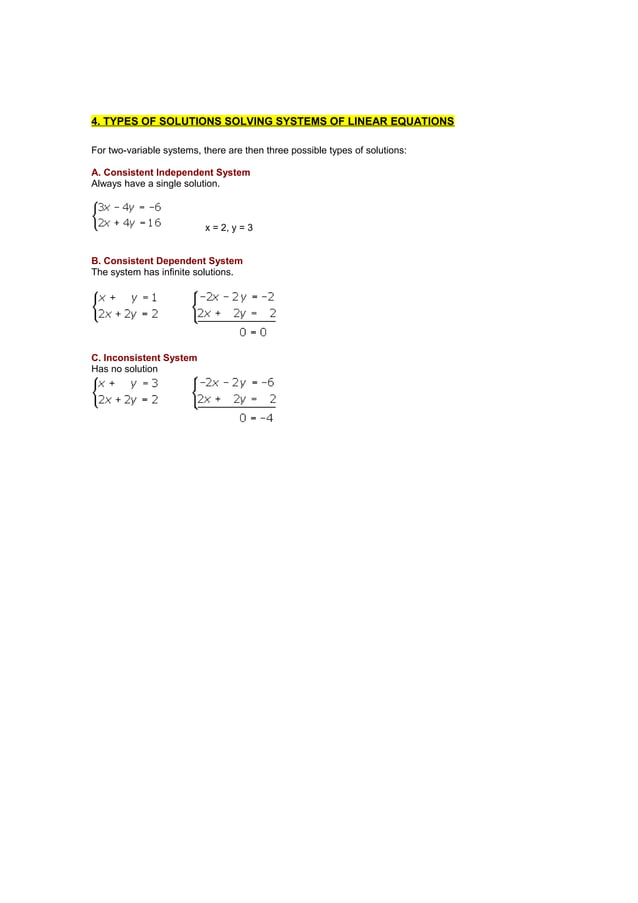 System of linear equations 2 eso | DOC | Physics | Science