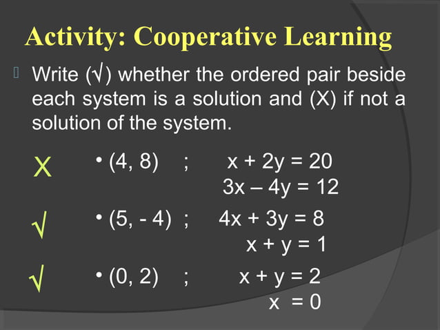 System of linear equations and their solution | PPT