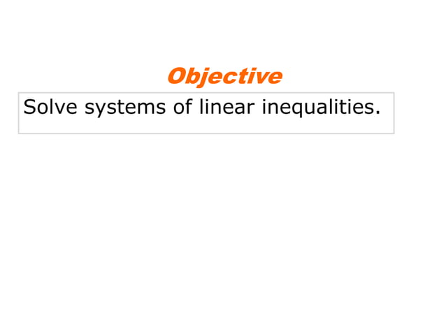 System of linear inequalities | PPTX | Physics | Science