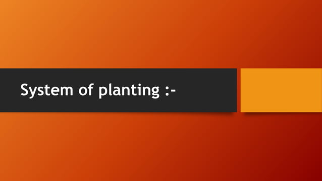 System of planting and types | PPTX | Gardening | Home & Garden