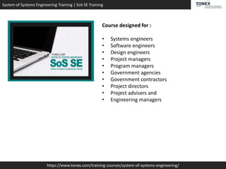 System of Systems Engineering Training - SoS SE Training - Tonex ...