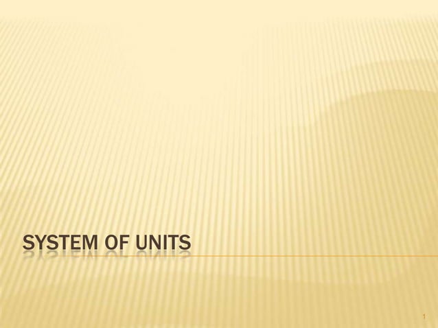 System of units | PPT