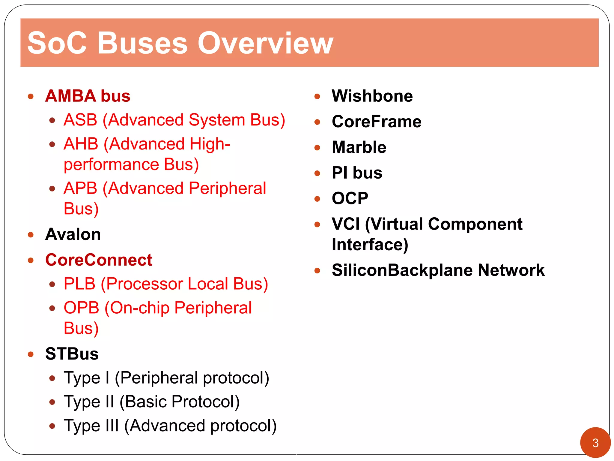 System on chip buses | PPSX