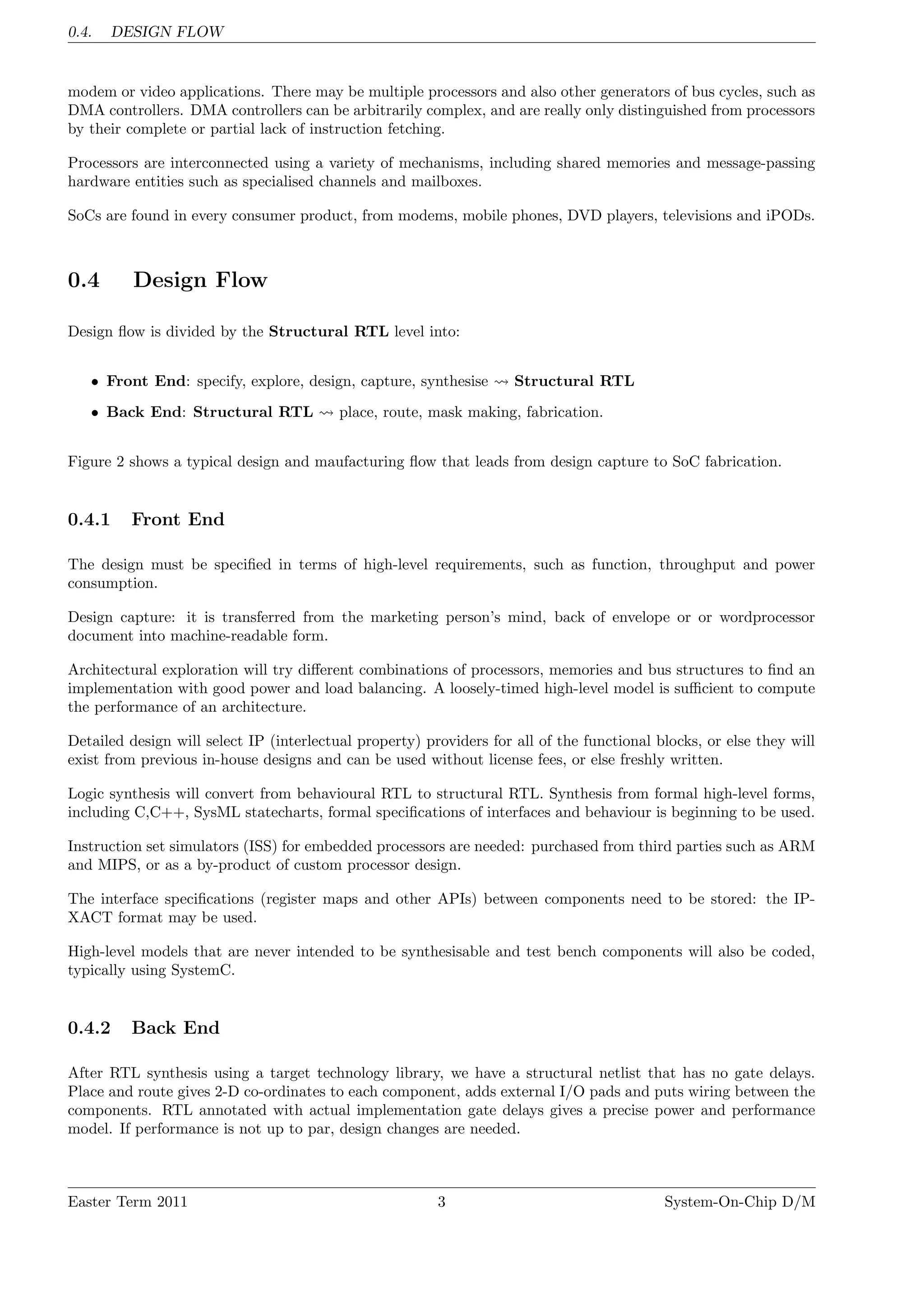 System on Chip Design and Modelling Dr. David J Greaves | PDF