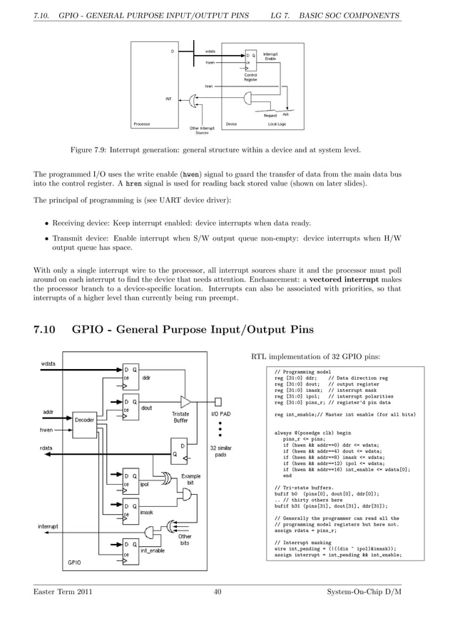 System on Chip Design and Modelling Dr. David J Greaves | PDF