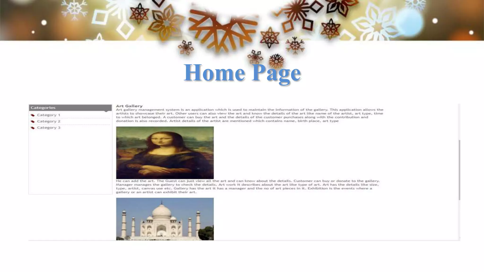 Art Gallery Management System | PPTX