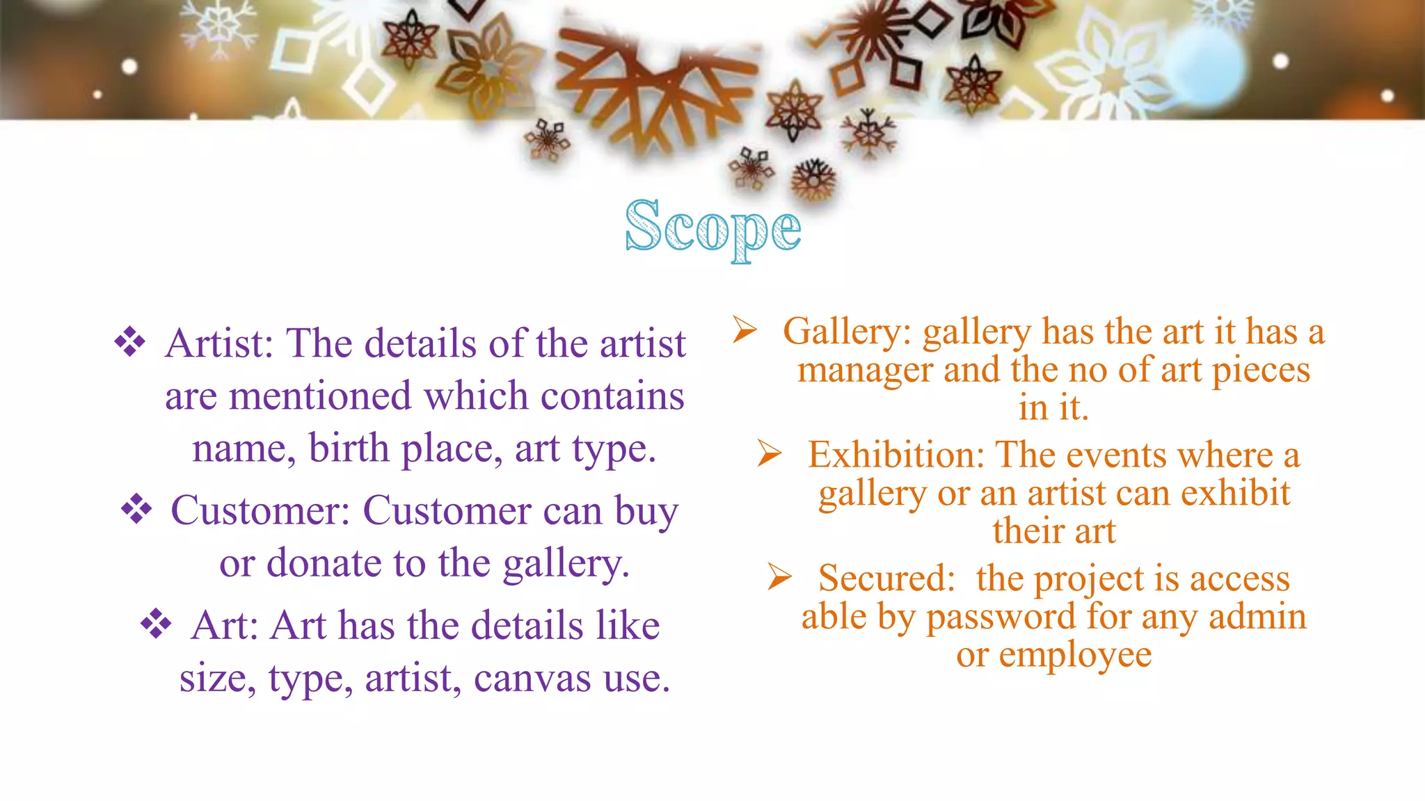 Art Gallery Management System | PPTX