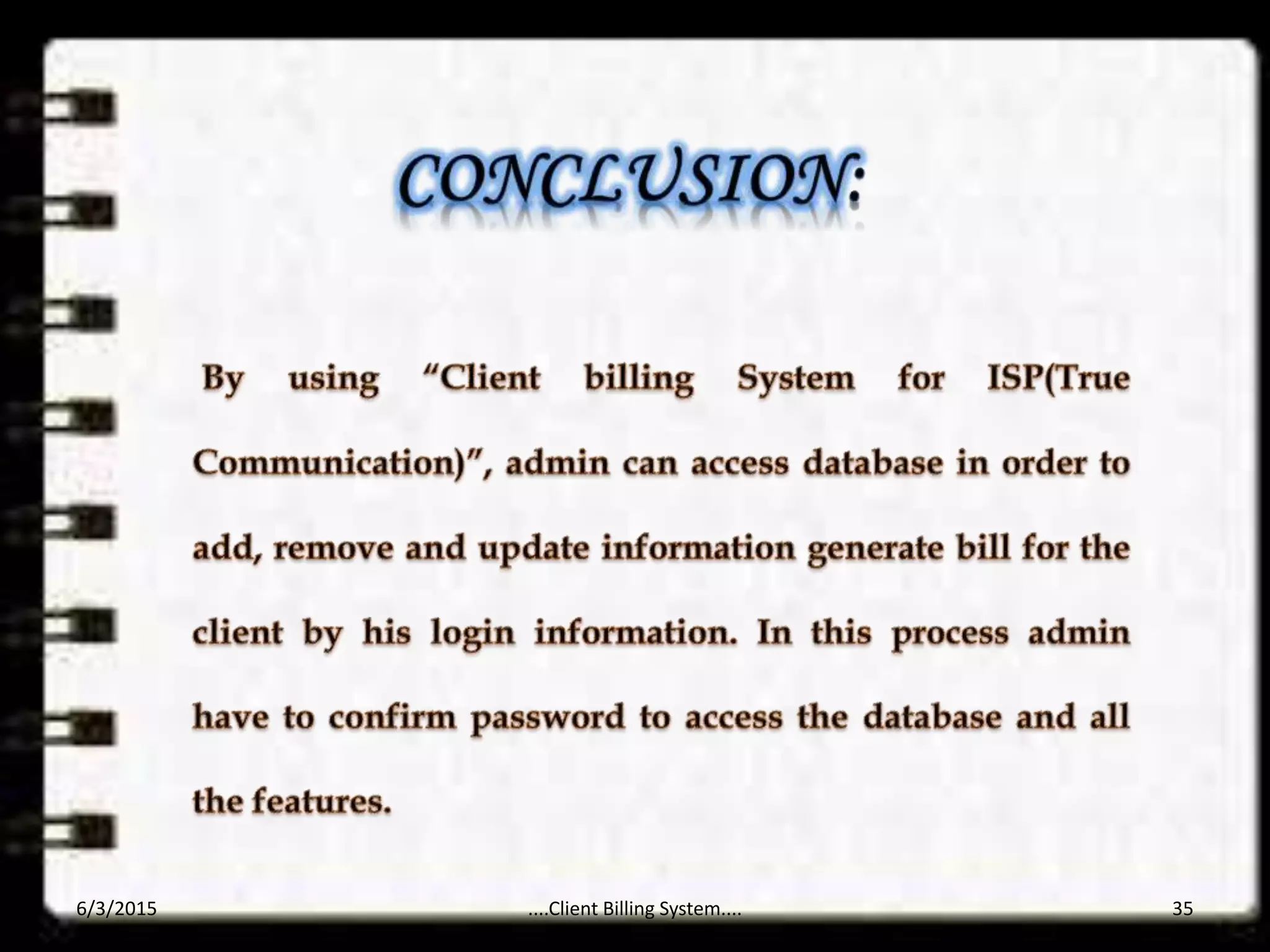 Client billing System for ISP | PPTX