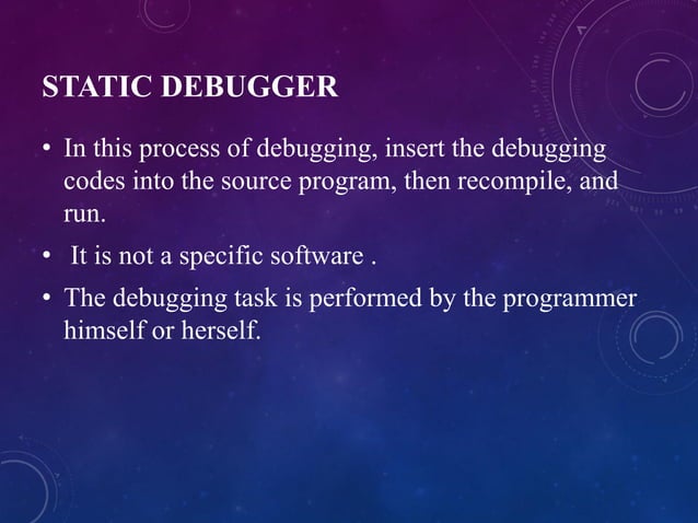 CLASSIFICATION OF DEBUGGERS | PPT