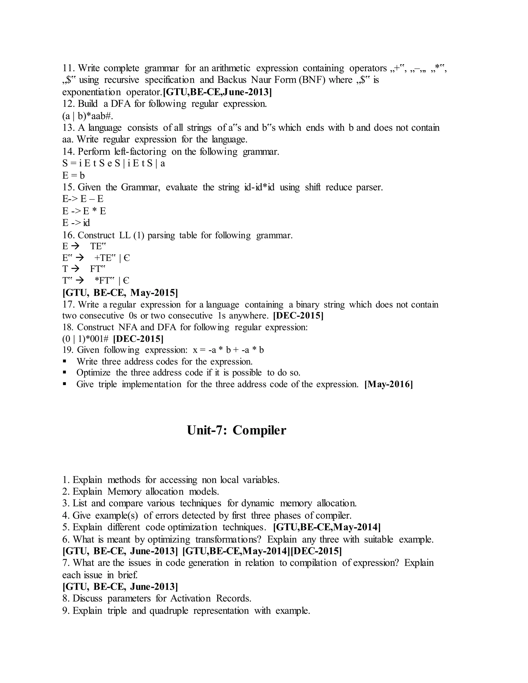 IMP questions for System programming for GTU | DOCX