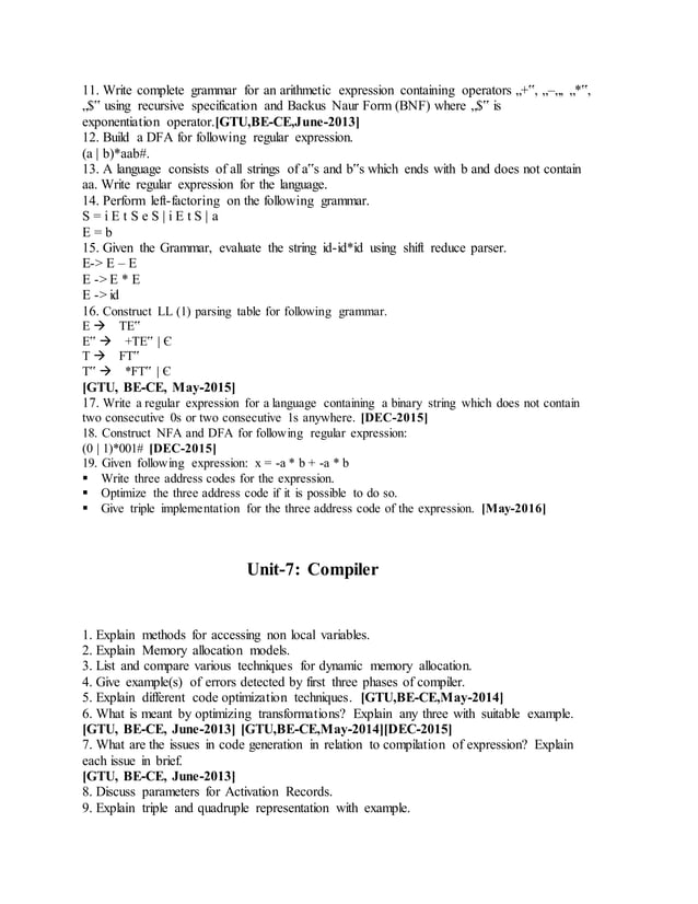 Imp Questions For System Programming For Gtu Docx Programming Languages Computing