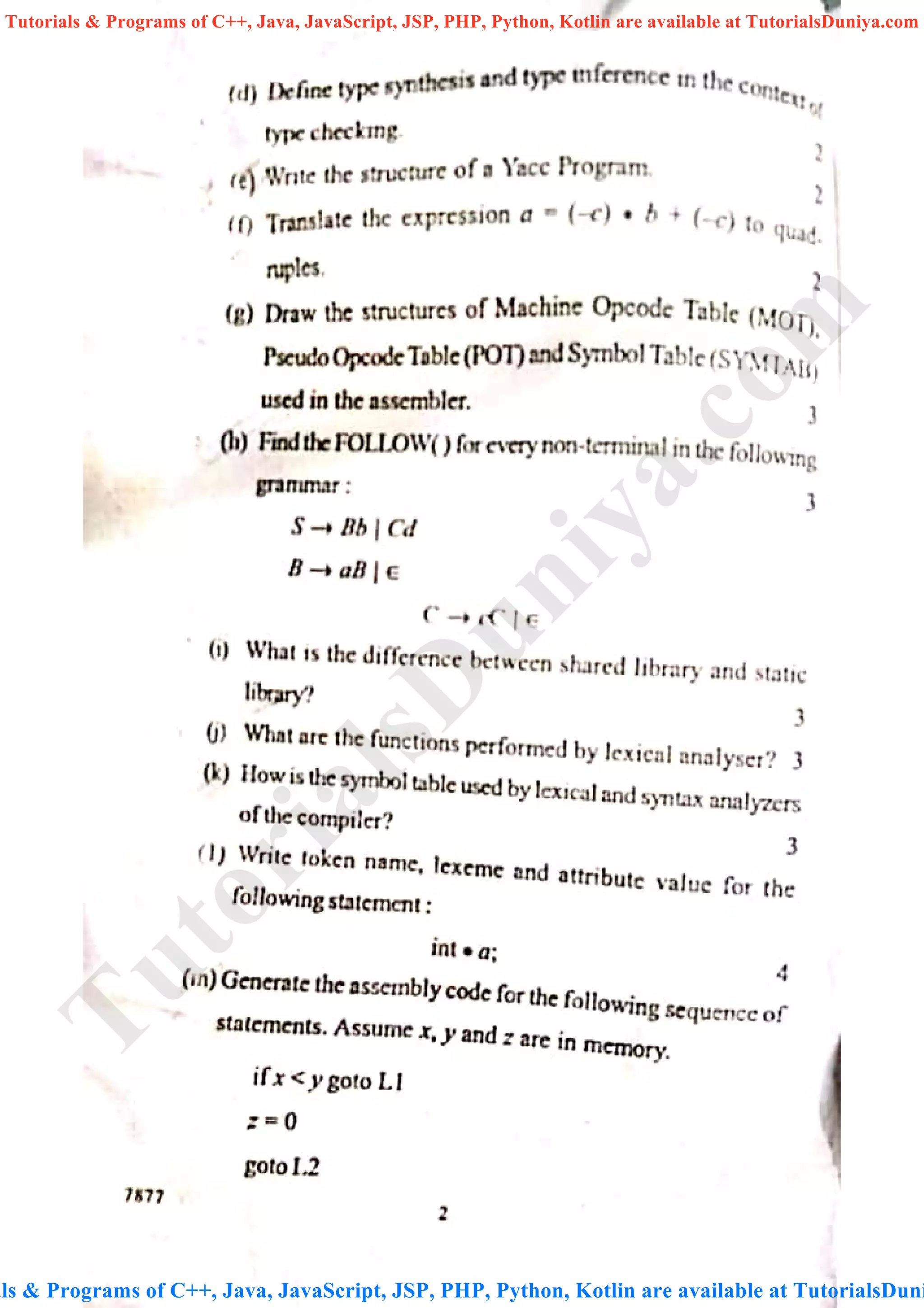 System programming 4 dec 2019 tutorialsduniya | PDF