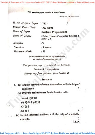 System programming 4 dec 2019 tutorialsduniya | PDF