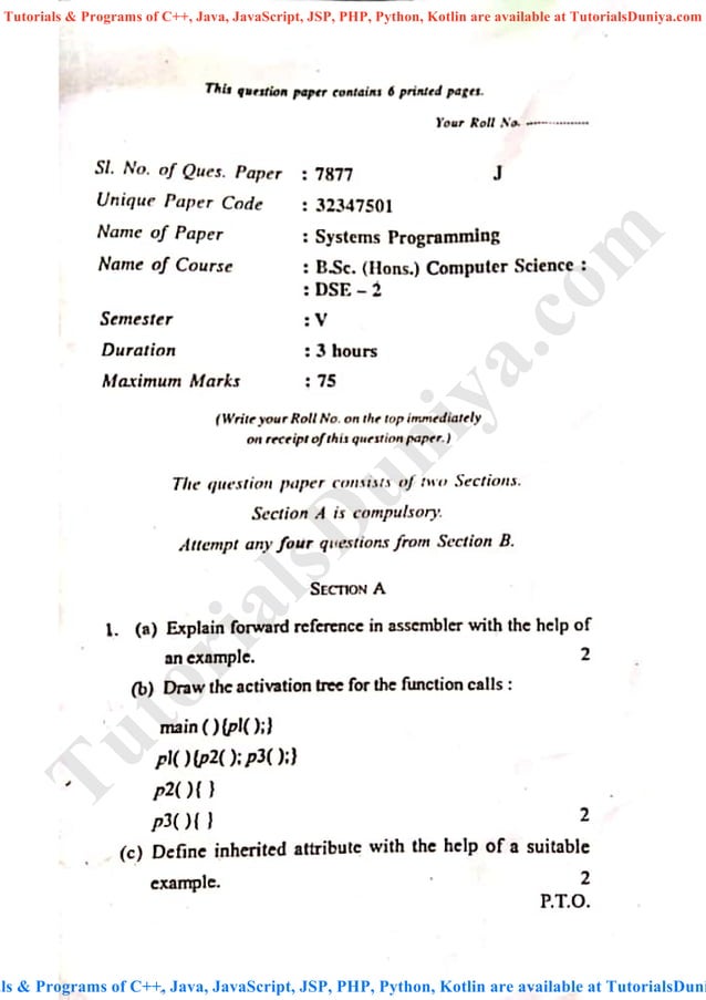System programming 4 dec 2019 tutorialsduniya | PDF