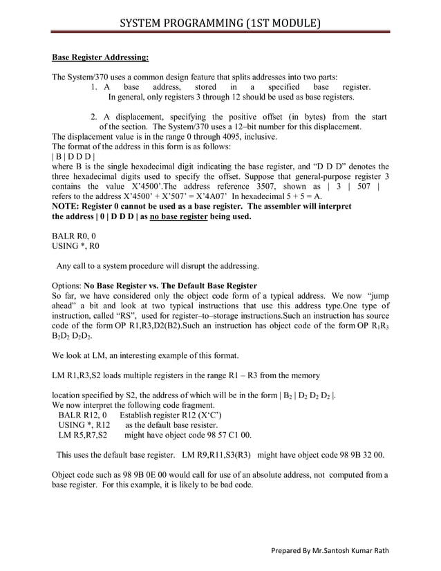 System programming note | PDF