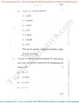 System programming question paper 2016 tutorialsduniya | PDF