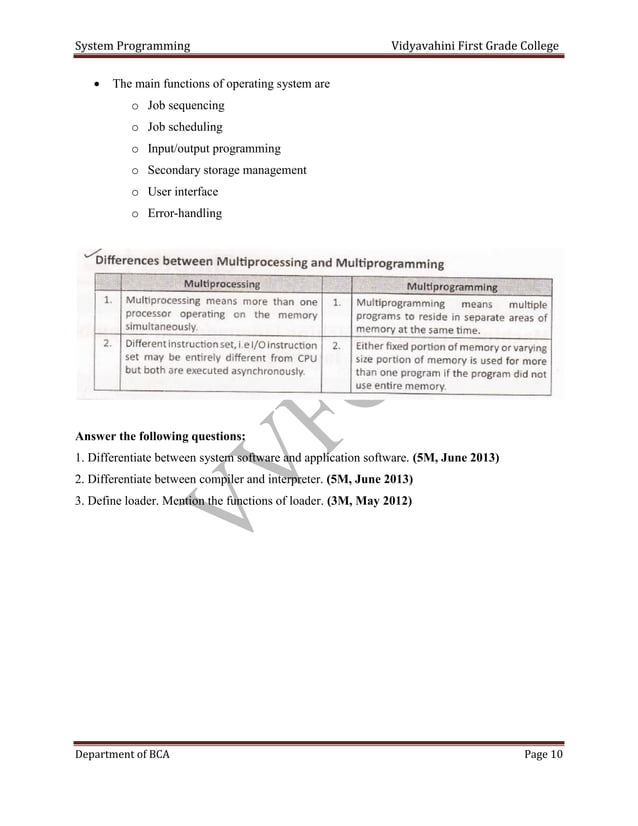 System Programming VV Notes.pdf | Operating Systems | Computer Software ...