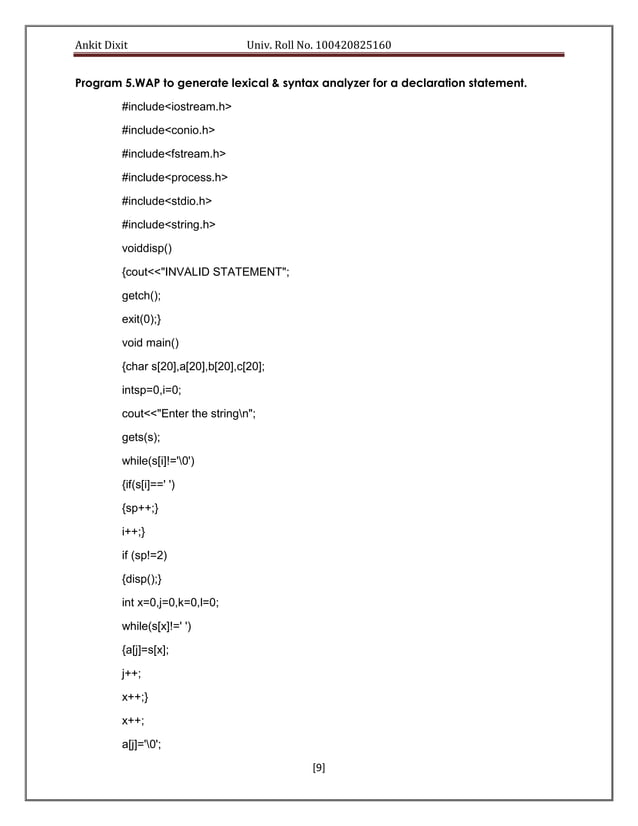 System programmin practical file | PDF