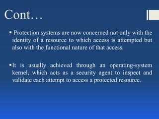 System protection in Operating System | PPTX