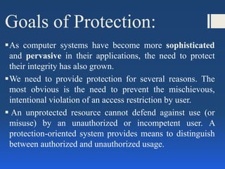 System protection in Operating System | PPTX