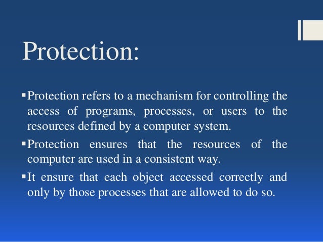 System protection in Operating System