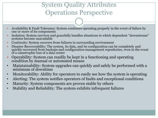 System Quality Attributes for Software Architecture | PPTX