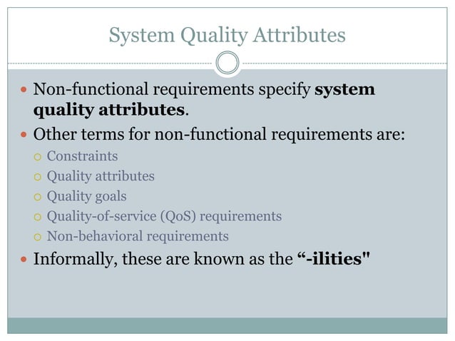 System Quality Attributes for Software Architecture | PPTX
