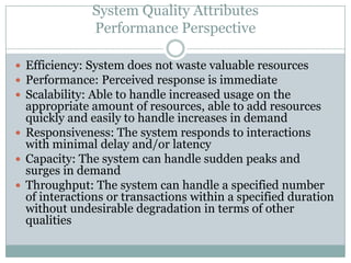 System Quality Attributes for Software Architecture | PPTX