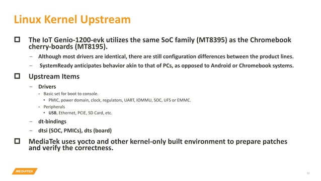 SystemReady IR and MediaTek Genio-1200-EVK - Tech part - COSCUP 20240804 | PPT