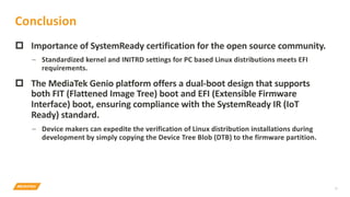 SystemReady IR and MediaTek Genio-1200-EVK - Tech part - COSCUP 20240804 | PDF