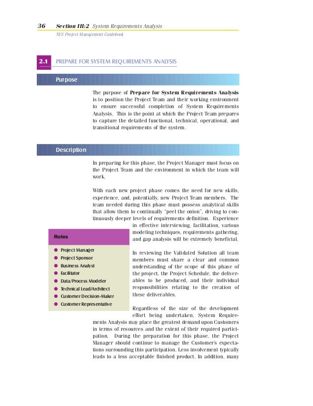 System Requirements Analysis System Requirements Analysis
