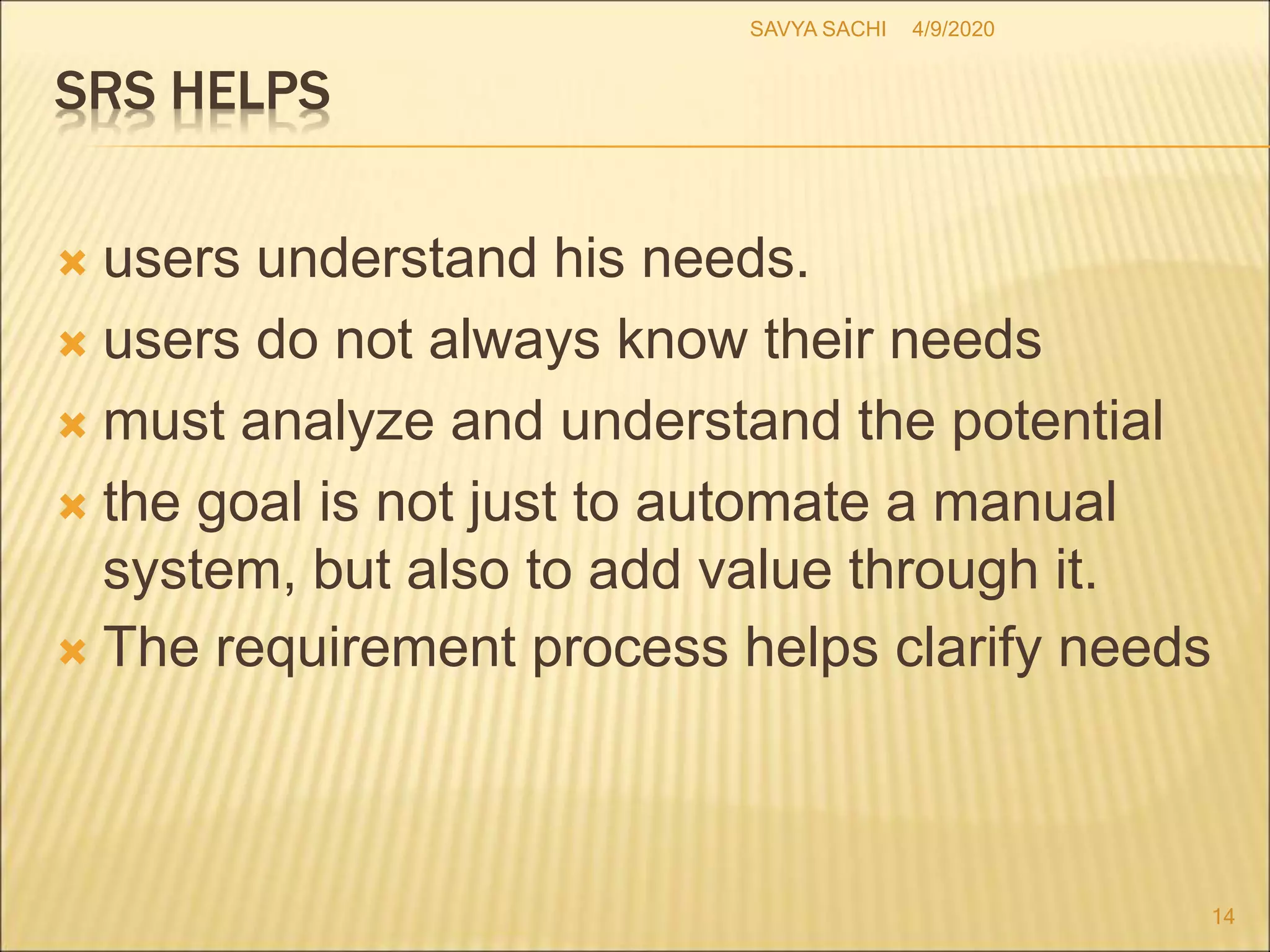 System requirements specification (srs) | PPT