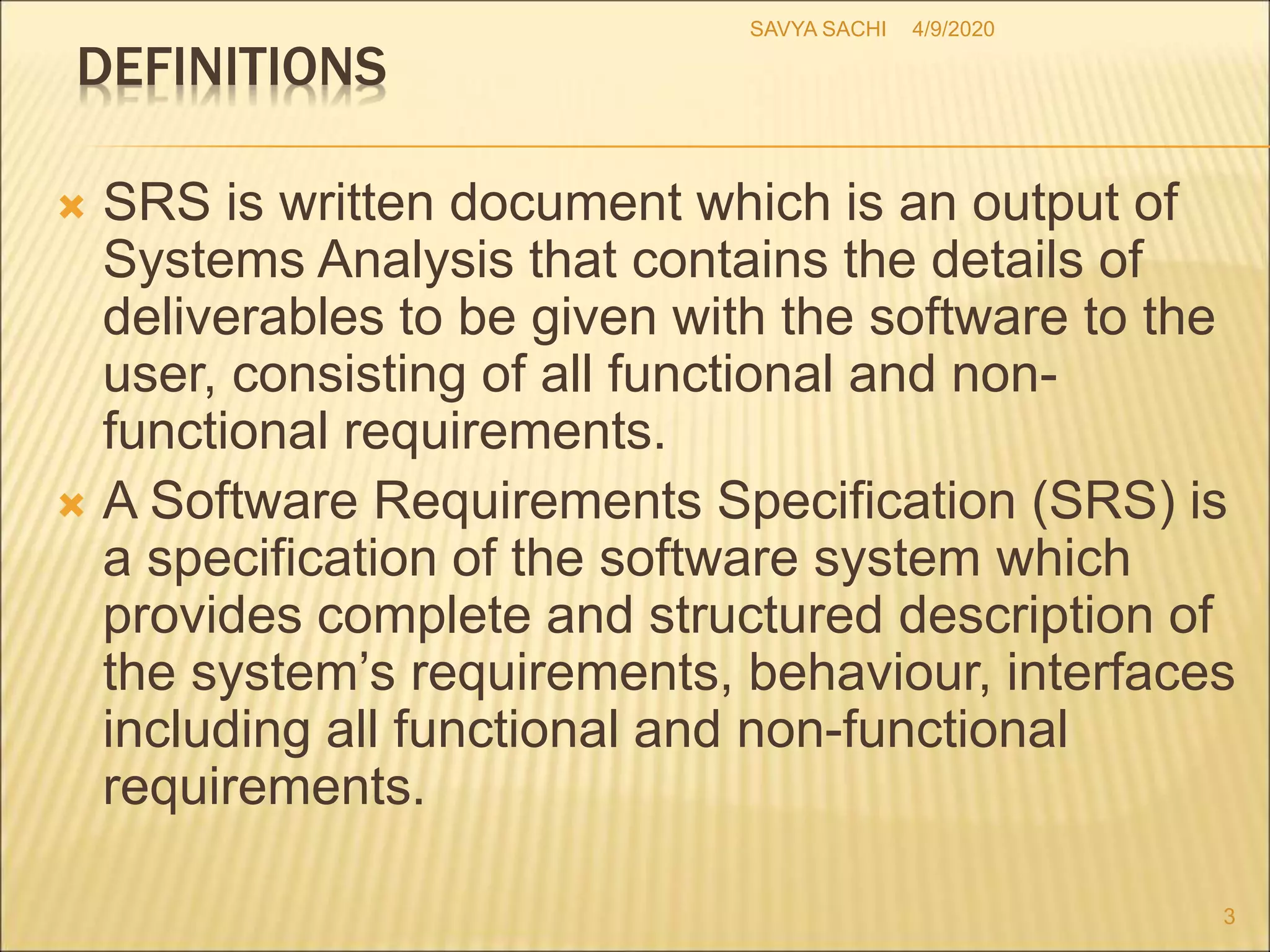 System requirements specification (srs) | PPT