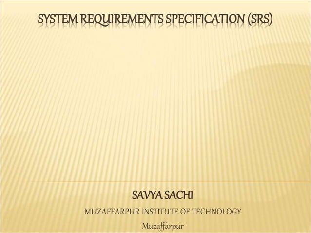 System requirements specification (srs) | PPT | Computing | Technology & Computing